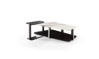 China Minimalist Coffee Table Marble Wood Metal Construction Modern For Home Hotel for sale