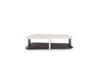 China Minimalist Coffee Table Marble Wood Metal Construction Modern For Home Hotel for sale