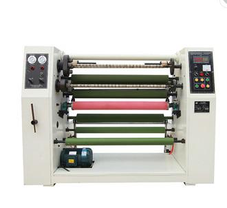 China 1500kg Air Shaft Bopp Cello Stationery Tape Slitter 180m/min 600mm Unwind for sale