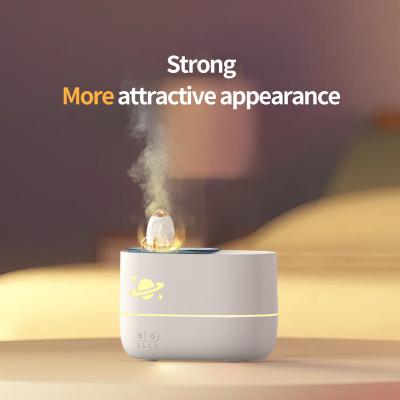 China Rocket Air Flame Humidifier 350ml With ABS Material And 8 Hours Working Time for sale