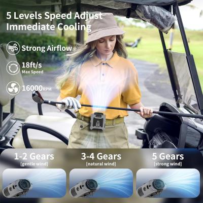 China Indoor And Outdoor Clip Waist Fan With SOS LED Light And USB Emergency Power Supply for sale