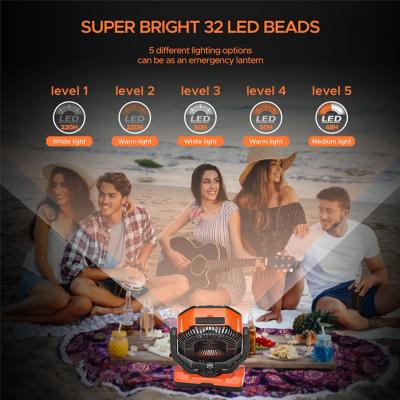 China Socool Fan 40000mAh 5 Speed Portable Camping Fan Levels Rechargeable Fan With ABS Body Silicone Jacket Manganese Steel Hook And Bracket for sale