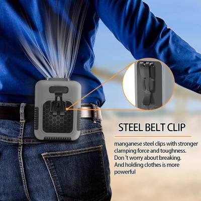 China Socool Fan Clip Waist Fan 8000mAh3 Speed Levels Multifunctional Portable Fan Indoor/Outdoor ABS Body Silicone Jacket Manganese Steel Hook Manganese Steel Bracket for sale