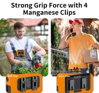 China Socool Fan 14500mAh Clip Waist Fan With Light Rechargeable Battery Multifunctional Portable Fan With Type-C Power Source Orange Black Outdoor Turbo Fan for sale