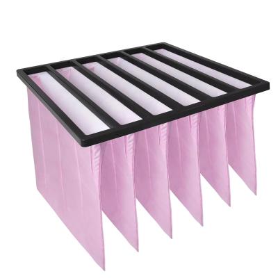 China Custom F6 F7 F8 Air Handler Pocket Filter Bag 592×592×600mm Fiberglass Medium Efficiency for sale