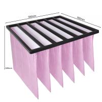 China Custom F6 F7 F8 Air Handler Pocket Filter Bag 592×592×600mm Fiberglass Medium Efficiency for sale