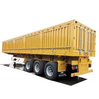 China CIMC HUAJUN 3 Axle Side Dump Semi Trailer 60 Ton Capacity 12000×2600×2880mm Heavy Duty Construction for sale