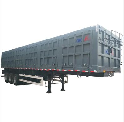 China CIMC 80 Ton Hydraulic Double Side Dump Tipper Semi Trailer 13500mm x 2650mm x 3700mm with 16T Axle for sale