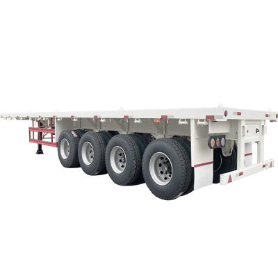 China SHACMAN CIMC 4-Axle 50ft Flatbed Container Semi Trailer - 50 Ton Payload, 12400mm Length for sale