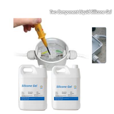China 6707high hardness electrical insulation Blue waterproof cable junction box silicoen gel sealant glue for sale