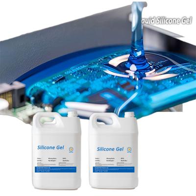 China 6605 high temperature electrical insulation Clear/ Blue waterproof cable junction box silicone gel for sale