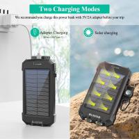 China Qi Wireless 10000mAh Portable Charger Solar Power Bank For Phone And Laptop for sale