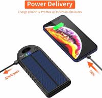 China 18W 10000mAh Solar Powered Power Bank USB C Charger OEM for sale
