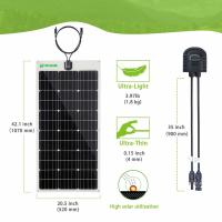 China Flexible Thin Solar Panels 12v 24V Bendable 100w Monocrystalline Solar Panel for sale