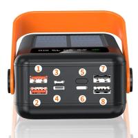 China 30000mAh 100000mAh 120000Mah Solar Charger Detachable Cable Solar Power Bank With Lanyard for sale