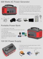 China 600W USB Quick Charge Solar Generator Portable Lithium Battery Power Station AC DC for sale
