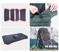 China 28w Folded Sunpower Solar Panels Flexible Pocket 12v/15v With Power Kits For Camping for sale
