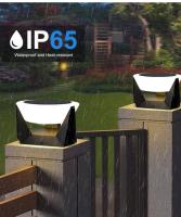China Modern IP65 Solar Garden Light With Three Colors In One For Villa Wall Fence Gate Cap & Patio Decor for sale