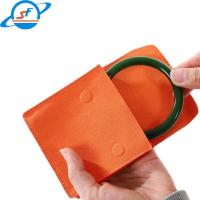 China Custom Logo Jewelry Necklace Gift Bags Snap Button Microfiber Jewelry Pouch Jewelry Packaging Storage Bag for sale