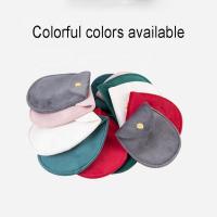China Velvet Button Oval Jewelry Storage Pouches Necklace Pouch Bag 80*85mm for sale
