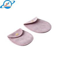 China Velvet Button Oval Jewelry Storage Pouches Necklace Pouch Bag 80*85mm for sale