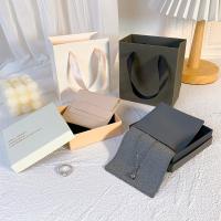 China Jewelry bag Custom Set Logo Envelope Flap Elastic drawstring design felt suede bow Pouches for sale