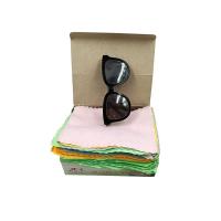 China Double Sided Fleece Glasses Wiping Cloth Eyewear Cleaning Cloth Wavy Edge for sale
