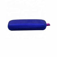 China Portable Storage Blue Knitted Fabric Sunglass Case Anti Pressure for sale