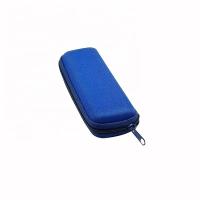 China Portable Storage Blue Knitted Fabric Sunglass Case Anti Pressure for sale