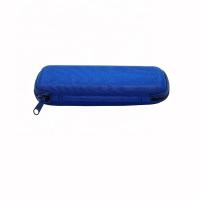 China Portable Storage Blue Knitted Fabric Sunglass Case Anti Pressure for sale