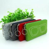 China portable pouch bag for eye glasses glasses pouch bag colorful felt bag glasses for sale