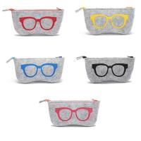 China Small Irregular Shape Felt Glasses Pouch Good Protective Properties for sale