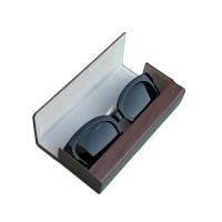 China Customized glasses sunglasses leather folding cases box folding triangle custom Luxury glasses sunglasses case packing for sale