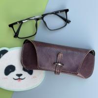 China Imitation Leather Flocking Foldable Eyeglass Case Bag Damage Resistant for sale