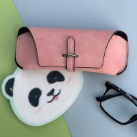 China Imitation Leather Flocking Foldable Eyeglass Case Bag Damage Resistant for sale