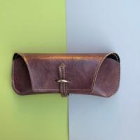 China Imitation Leather Flocking Foldable Eyeglass Case Bag Damage Resistant for sale