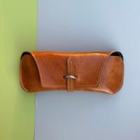 China Imitation Leather Flocking Foldable Eyeglass Case Bag Damage Resistant for sale