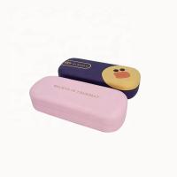 China Stylish Black Pink PU Leather Sunglasses Case With Logo Printed for sale
