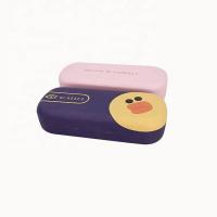 China Stylish Black Pink PU Leather Sunglasses Case With Logo Printed for sale