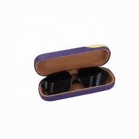 China Stylish Black Pink PU Leather Sunglasses Case With Logo Printed for sale