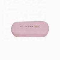 China Stylish Black Pink PU Leather Sunglasses Case With Logo Printed for sale