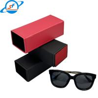 China Pressure Resistant Folding Leather Sunglasses Case With Silk Screen Logo for sale