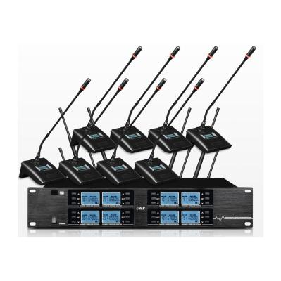China Digital LCD Conference Microphone System with 12dBuV Sensitivity and 100dB Dynamic Range - 8 Channel UHF Wireless for sale