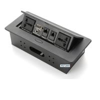 China NWS-SP601 Counter Power Pop Up Worktop Socket Outlet 30cm Pre Wired with 2 Power Ports 2 Internet Ports for Kitchen Office for sale
