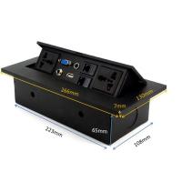 China NWS-SP604 Motorized Pop-Up Table Socket with 225x110mm Hole Size, 2 Power Ports & HDMI/VGA/USB Connectivity for sale