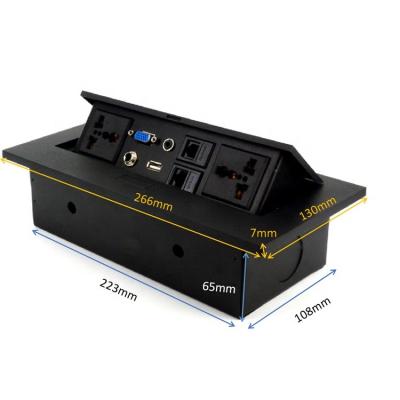 China NWS-SP604 Motorized Pop-Up Table Socket with 225x110mm Hole Size, 2 Power Ports & HDMI/VGA/USB Connectivity for sale