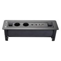 China NWS-SE003 Motorized Flip Socket Table Power Outlet with 2 German Power Sockets, Network, and Video Ports for sale
