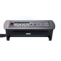 China NWS-SM08 Motorized Flip Power Socket with 3 UK Outlets, HDMI & VGA Ports for Business Desk Mounting for sale