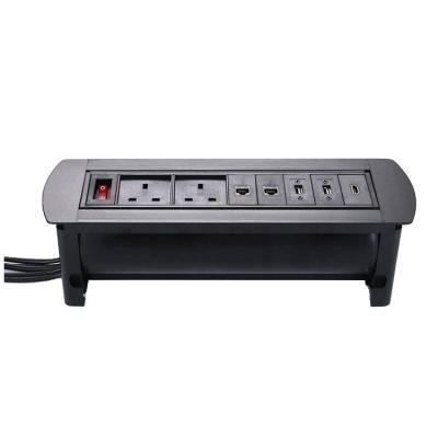 China NWS-SM401 Flip Conference Table Power Outlet with 2 UK Sockets, 2 Network Ports, USB Charger and HDMI - Customizable Panel Size for sale