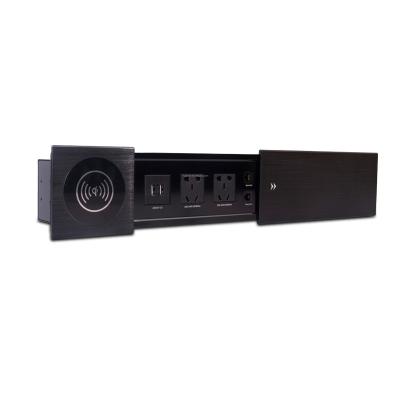 China Aluminum Tabletop Power Socket Tower with 2 Power + 2 USB Charger + HDMI 100x280mm CD-07 Model for sale